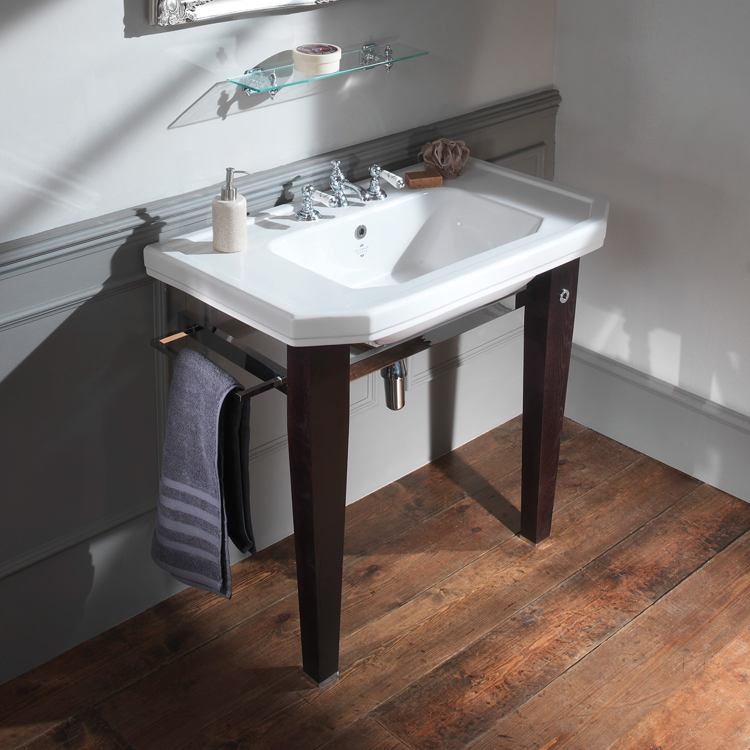 Silverdale Empire 920mm 3 Taphole Console Basin - EMBAS92HWHIBL