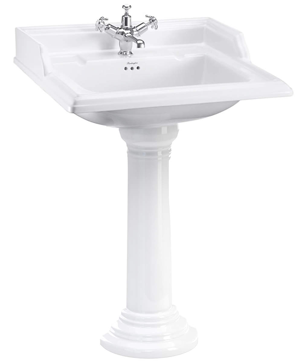 Burlington Classic 650mm Basin With Regal Round Pedestal - B15 1TH, P9R