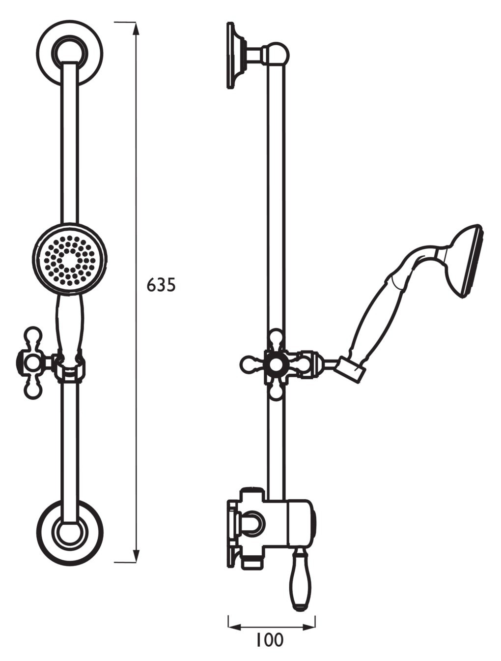 Bristan Traditional Deluxe Shower Kit - TRD KIT01 C