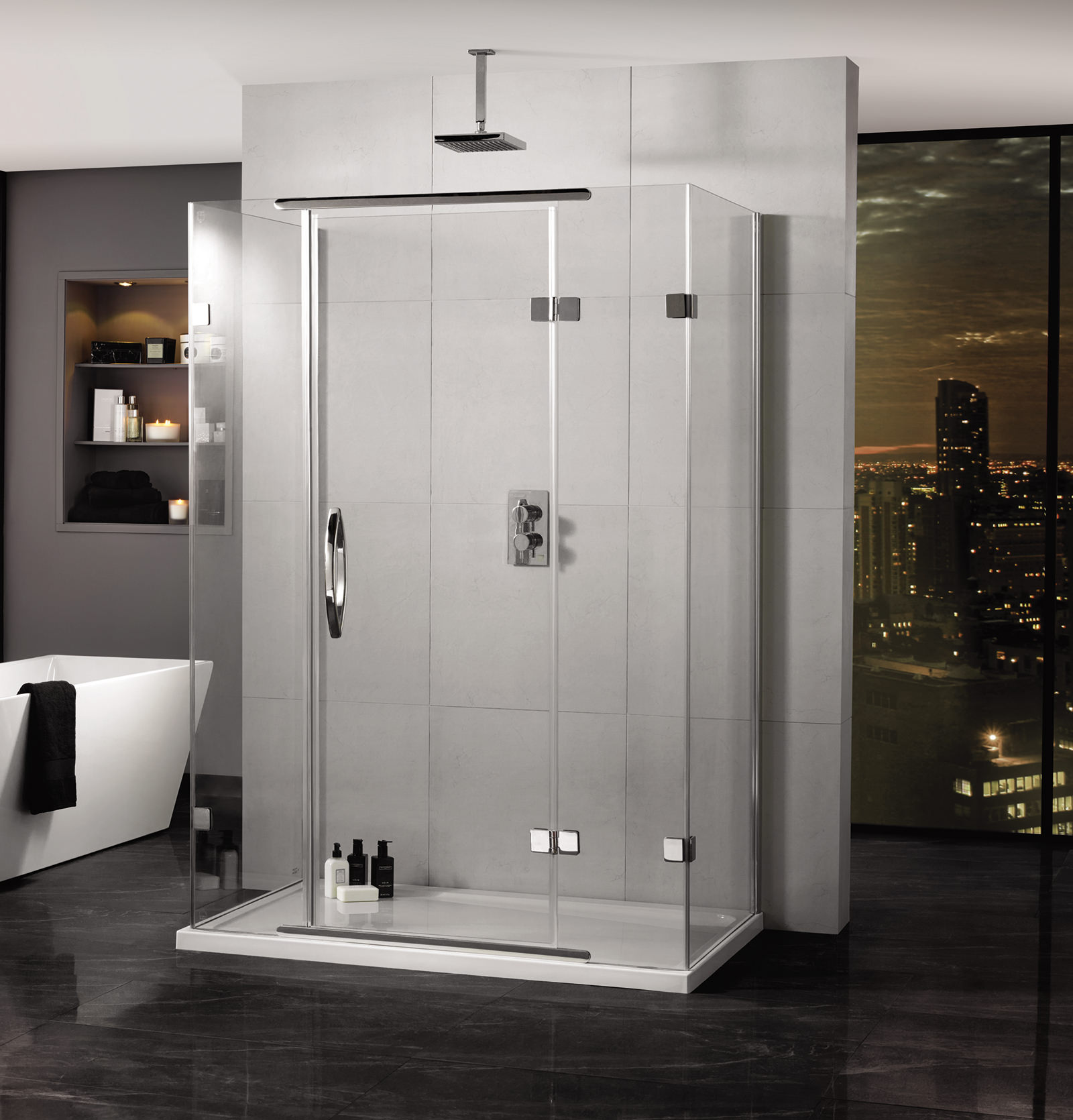 Aquadart Inline 900 X 800mm 3 Sided Hinged Door And Side Panels AQ1034