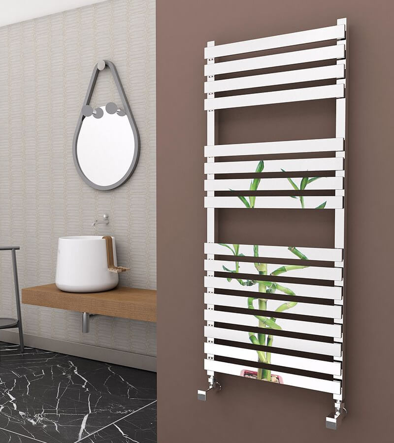 Tivolis Braga 500mm Wide Polished Steel Designer Radiator - 701-600060
