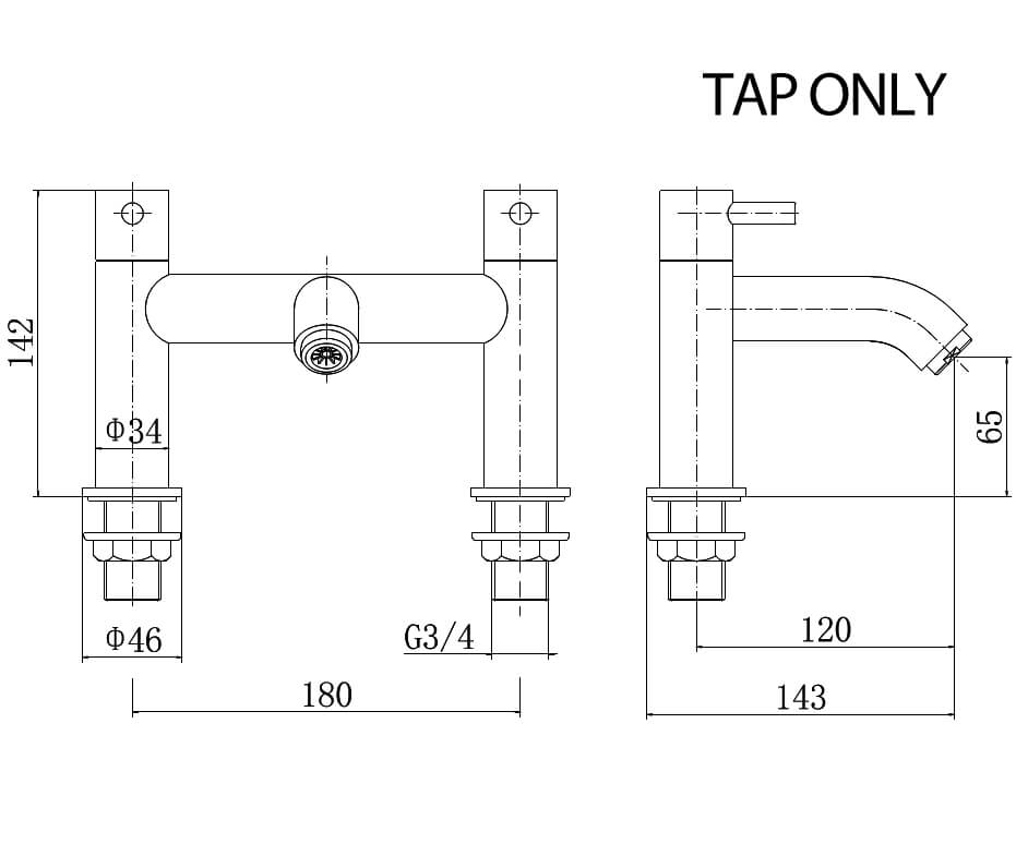 Kartell K-Vit Ottone Brass Bath Mixer Tap