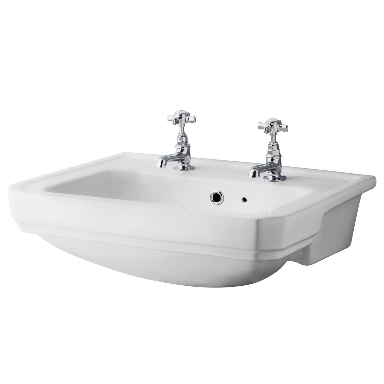 Hudson Reed Richmond 560 x 450mm Semi-Recessed White Basin - NCS808A