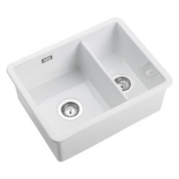 Rangemaster Rustique 595 x 460mm Fire Clay Ceramic Inset Sink - CRUB3216WH/