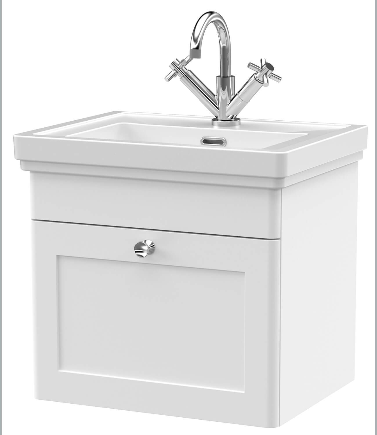 Nuie Classique Wall Hung Single Drawer Unit With Basin - CLC191A