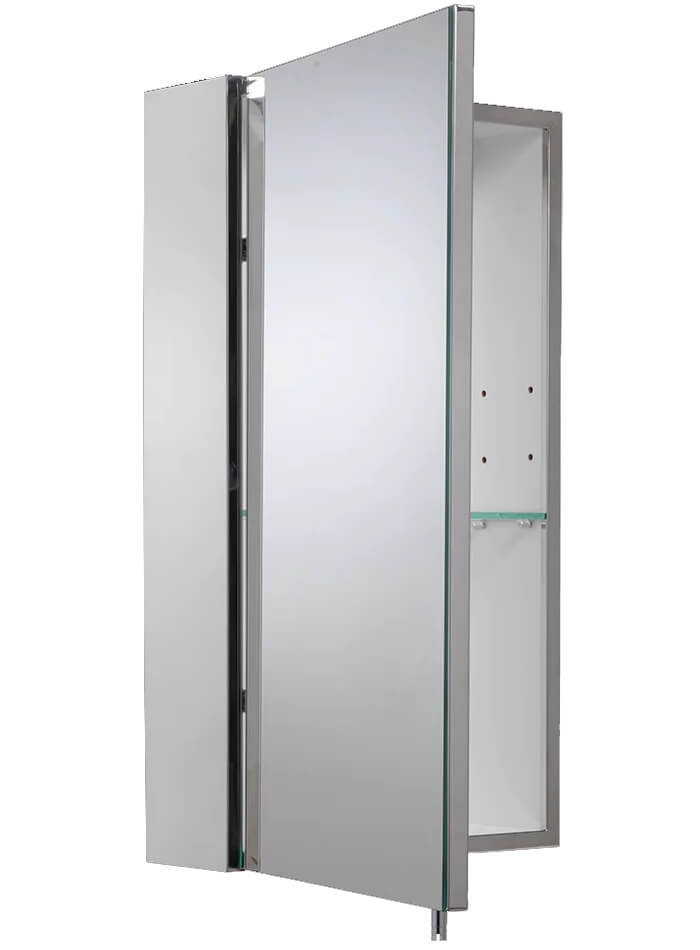 Croydex Anton Stainless Steel Single Door Standard Mirror Cabinet