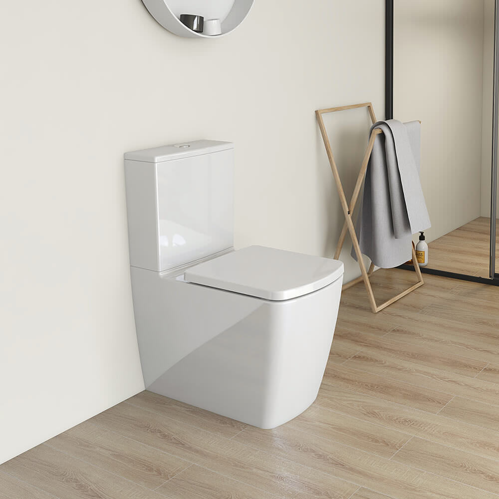 IMEX Ravine White Closed Back 620mm Short Projection Rimless WC With ...