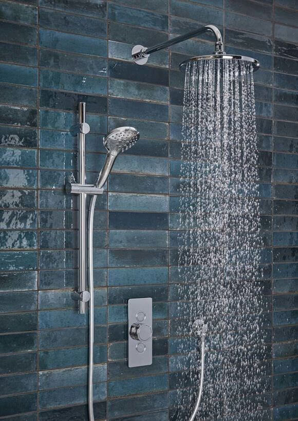 Tavistock Axiom Dual Function Chrome Push Button Valve With Shower Head