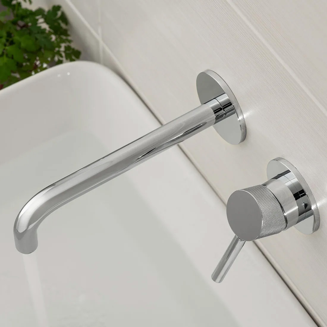 Vado Origins Slimline Chrome Wall Mounted 2 Hole Single Lever Basin ...