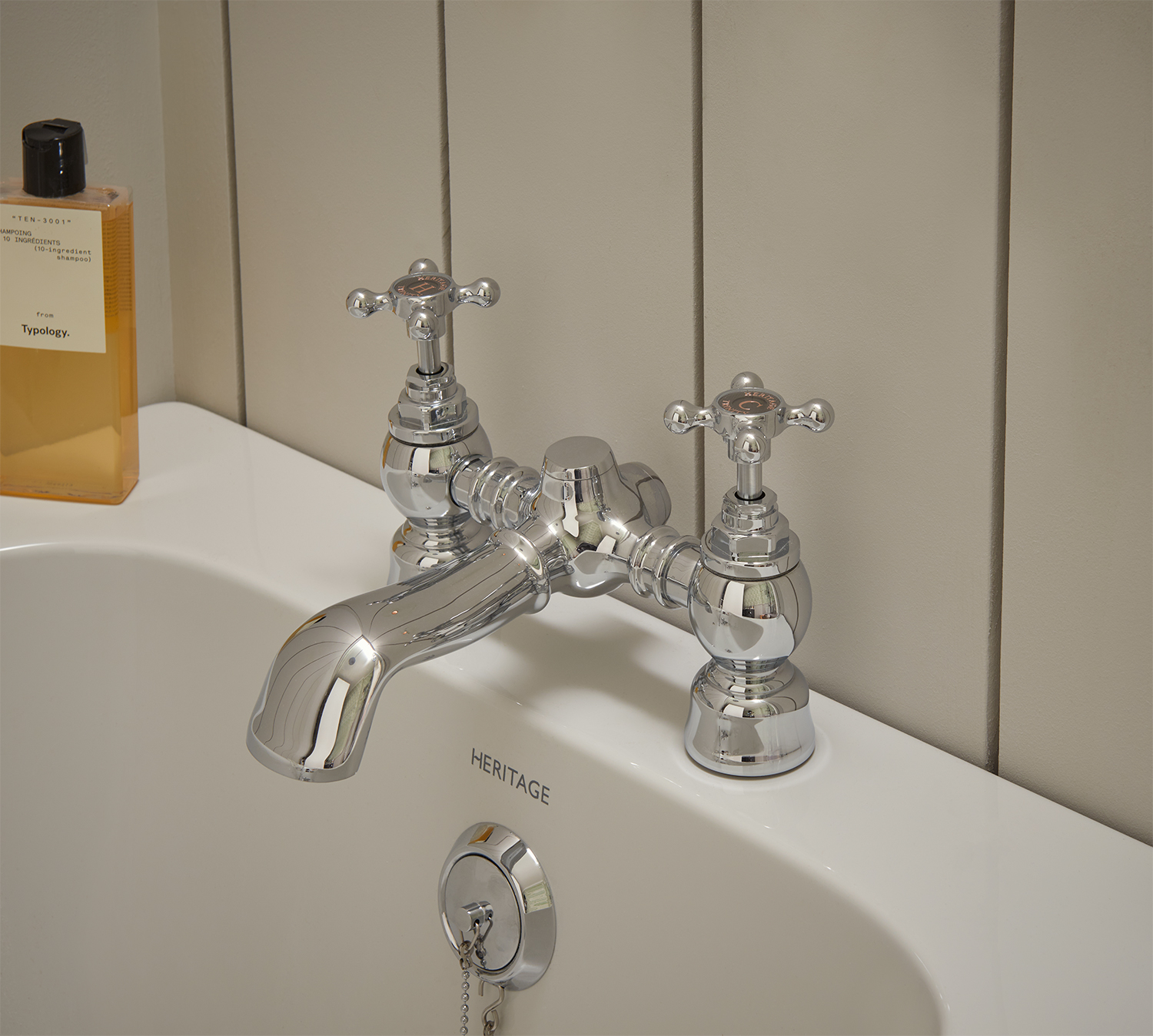 Heritage Trinity Chrome Deck Mounted Bath Mixer Tap | TTRCC07