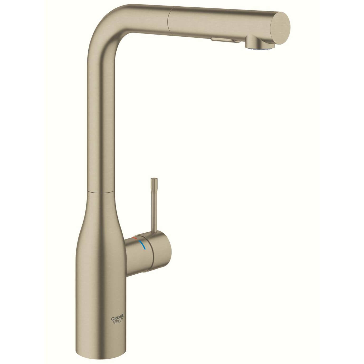 Grohe Essence L Spout Chrome Kitchen Sink Mixer Tap With Pull Out Spray
