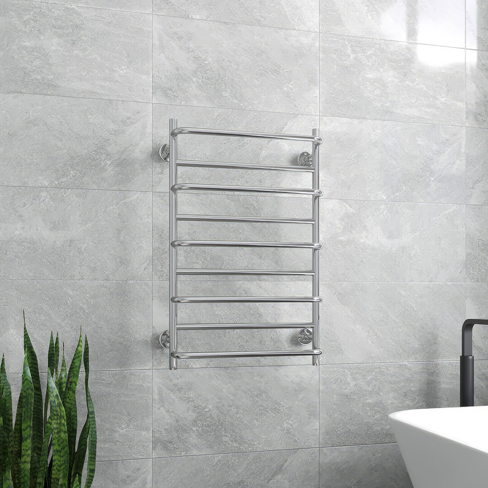 Reina Belbo 530mm Wide Polished Stainless Steel Towel Radiator - RNS ...