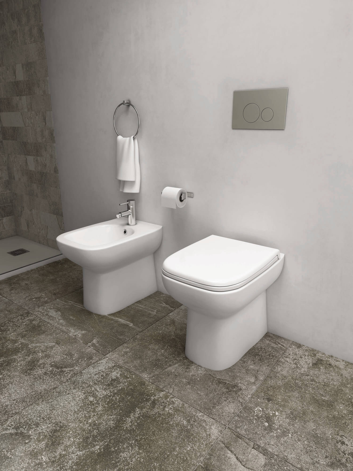 RAK Origin 62 Back To Wall WC Pan With Soft Close Seat - 500mm Projection