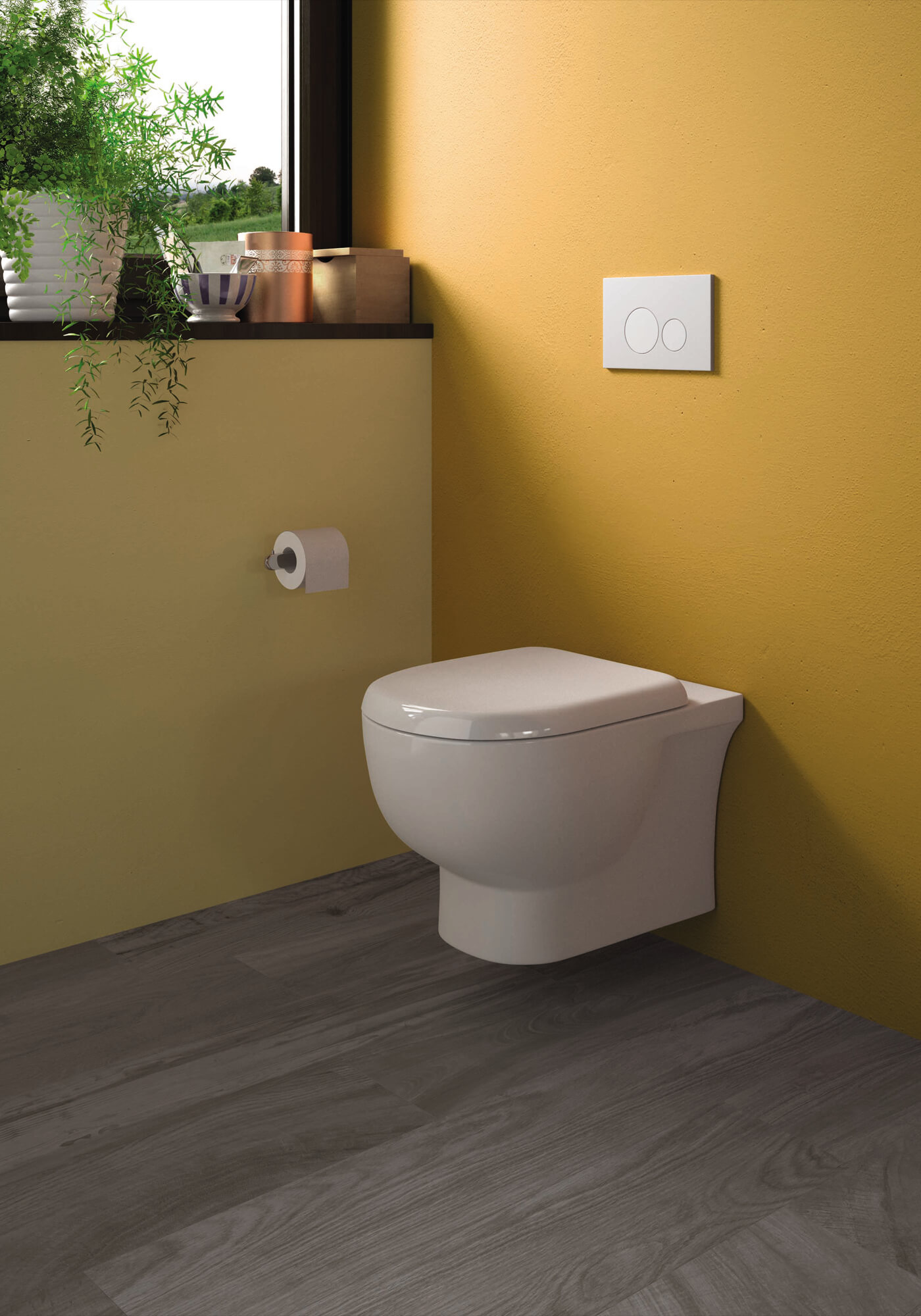 RAK Tonique Rimless White Wall Hung Pan With Hidden Fixation And Soft ...