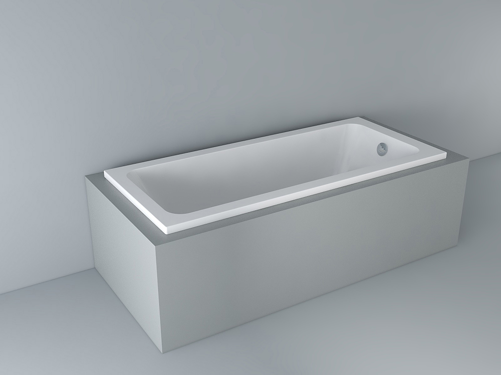 IMEX Quadro White 1600 x 700mm Single Ended Bath - IMCQSE16X7