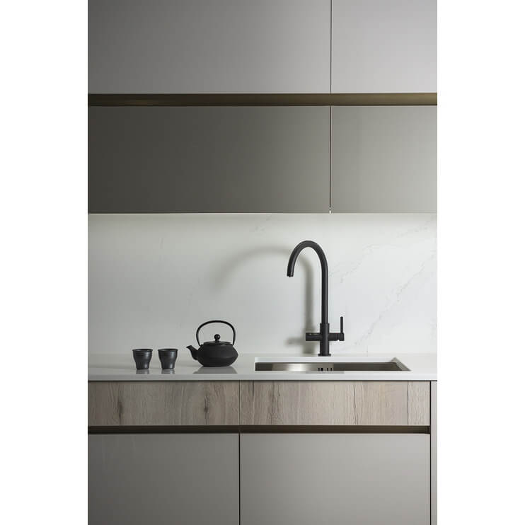 Abode Prothia 3 In 1 Swan Spout Slimline Monobloc Boiling Kitchen Sink ...