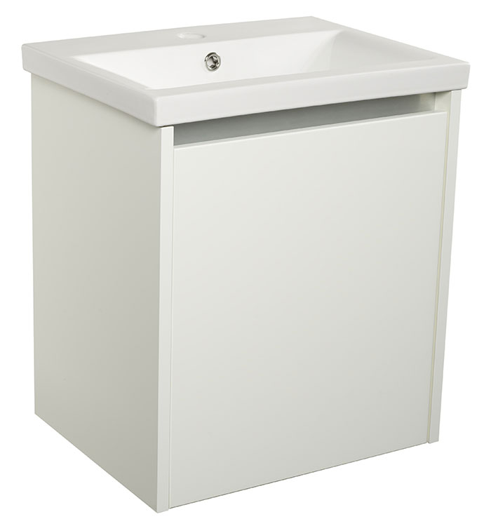 QS Basics Urban 500 x 550mm Wall Mounted Single Drawer Unit With Basin