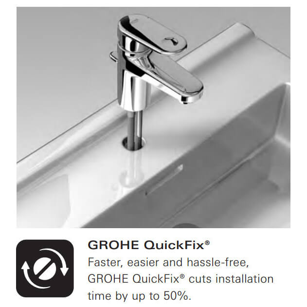 Grohe Essence New M-Size 3 Hole Chrome Basin Mixer Tap