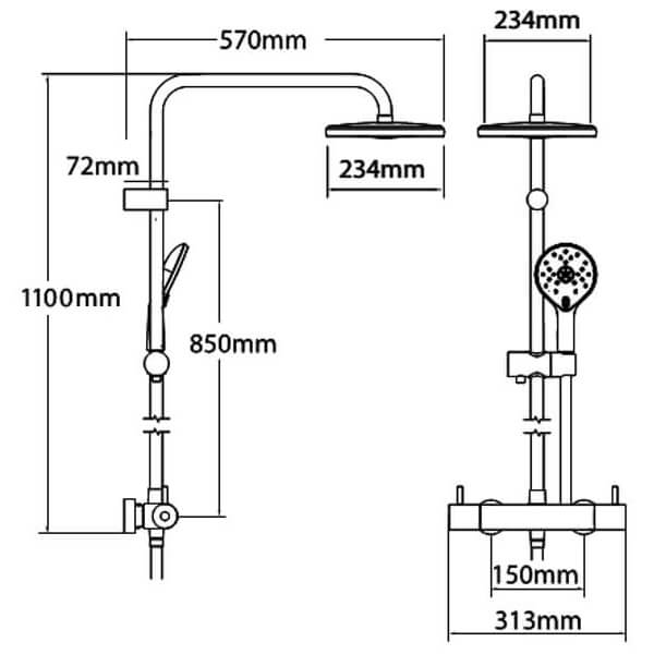 Methven Kaha Cool To Touch Chrome Thermostatic Bar Shower Valve With ...