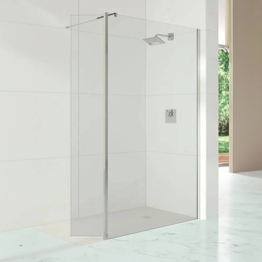 Merlyn 10 Series 800mm Wetroom Panels With Straight Stablising Bar ...