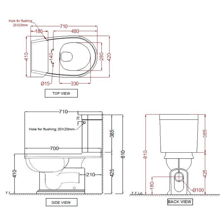 Jaquar Queens Prime 700mm Rimless Close Coupled WC Pack With UF Soft ...