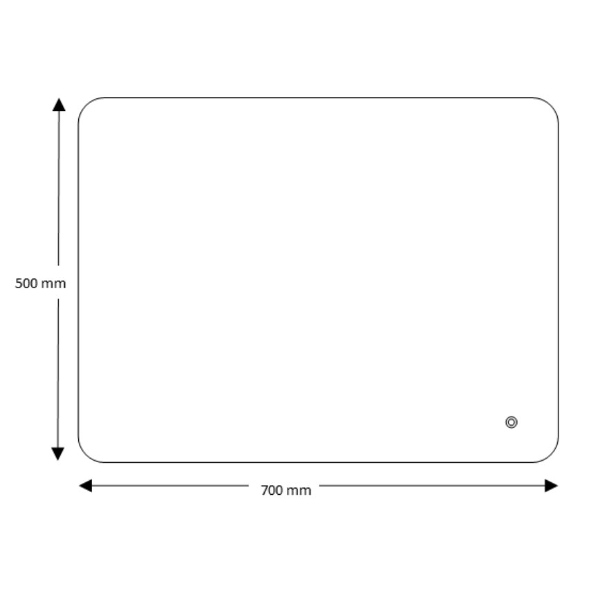 QS Basics Eva 700 x 500mm Rectangular Backlit LED Mirror With Demister Pad