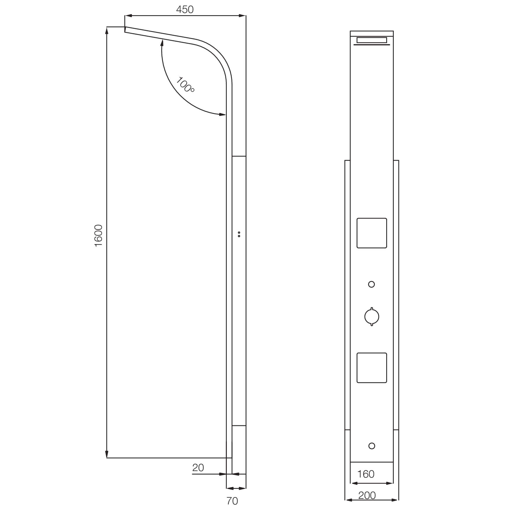 Jaquar Shinny 1600mm Chrome Plated Shower Panel