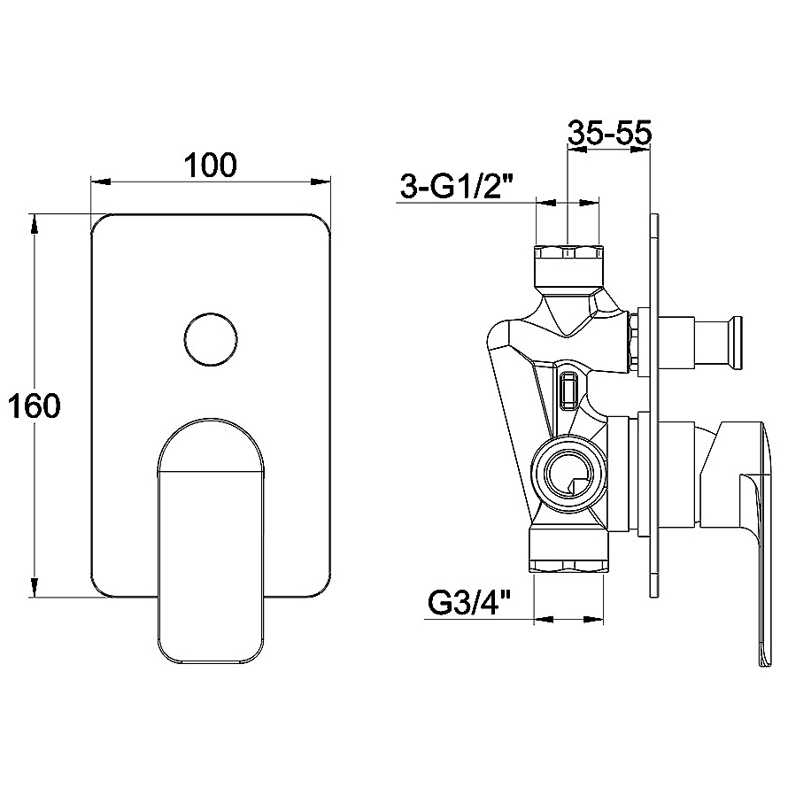 Imex Suburb Manual Single Lever Shower Mixer Valve