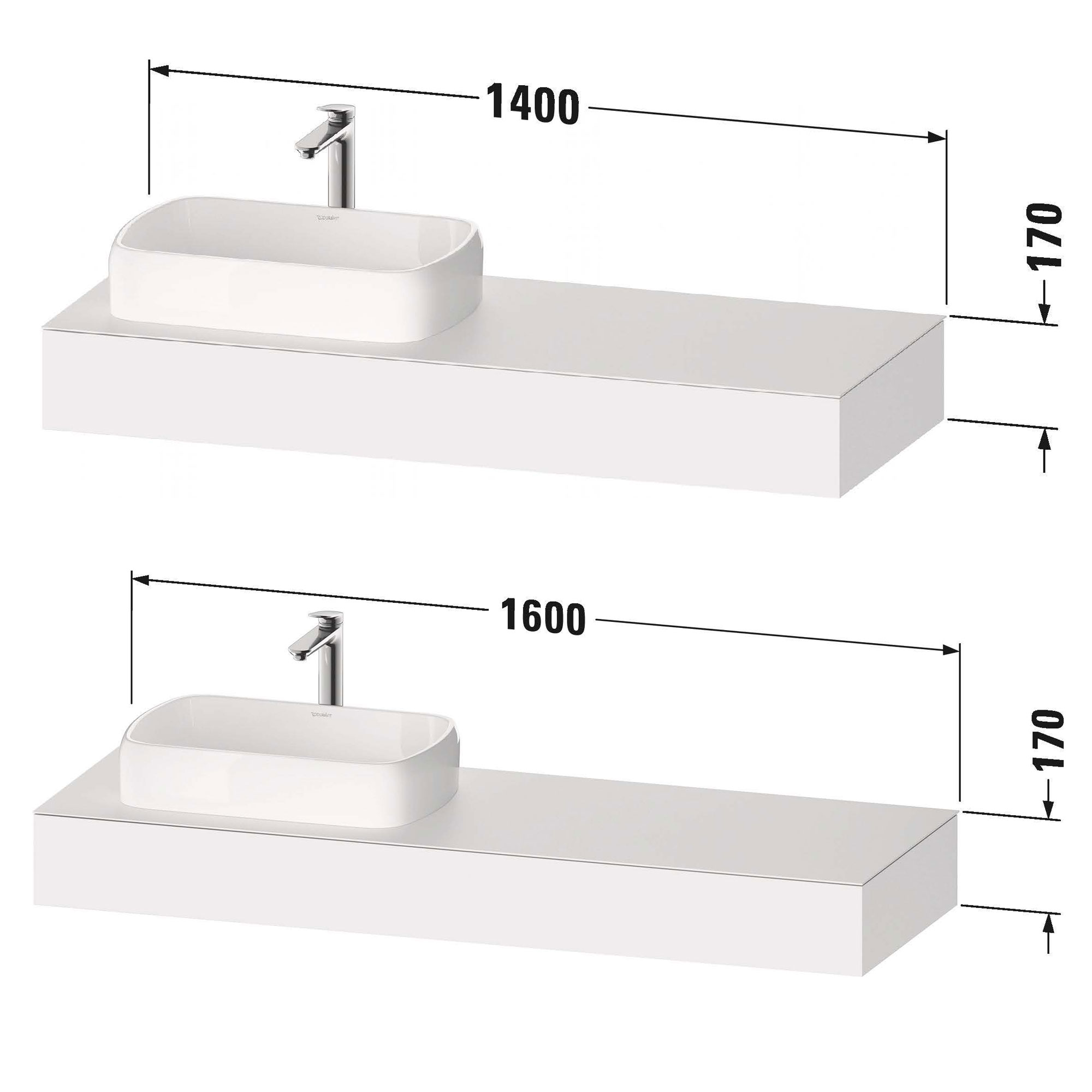 Duravit Qatego Wall Mounted Console for Washbasin - QA4803018180000