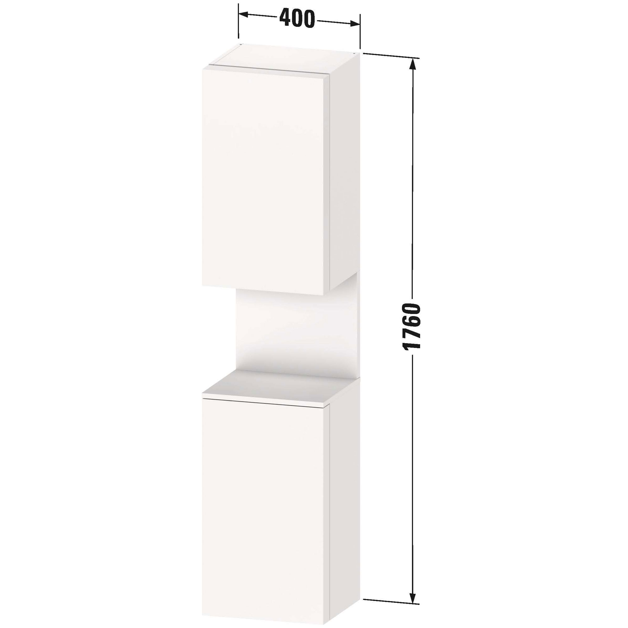 Duravit Qatego 400 x 1760mm 2 Door Tall Cabinet - QA1346L16180000