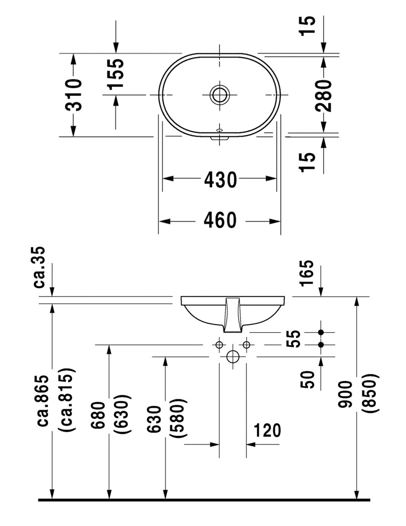 Duravit Bathroom Foster 430 x 280mm Vanity Basin - 0336430000