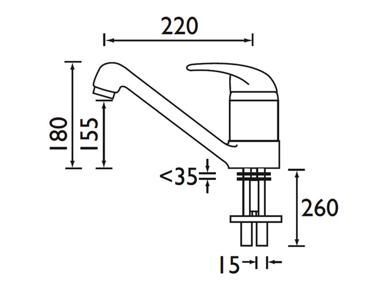 Bristan Java Easyfit Single Flow Kitchen Sink Mixer Tap Chrome - J ...